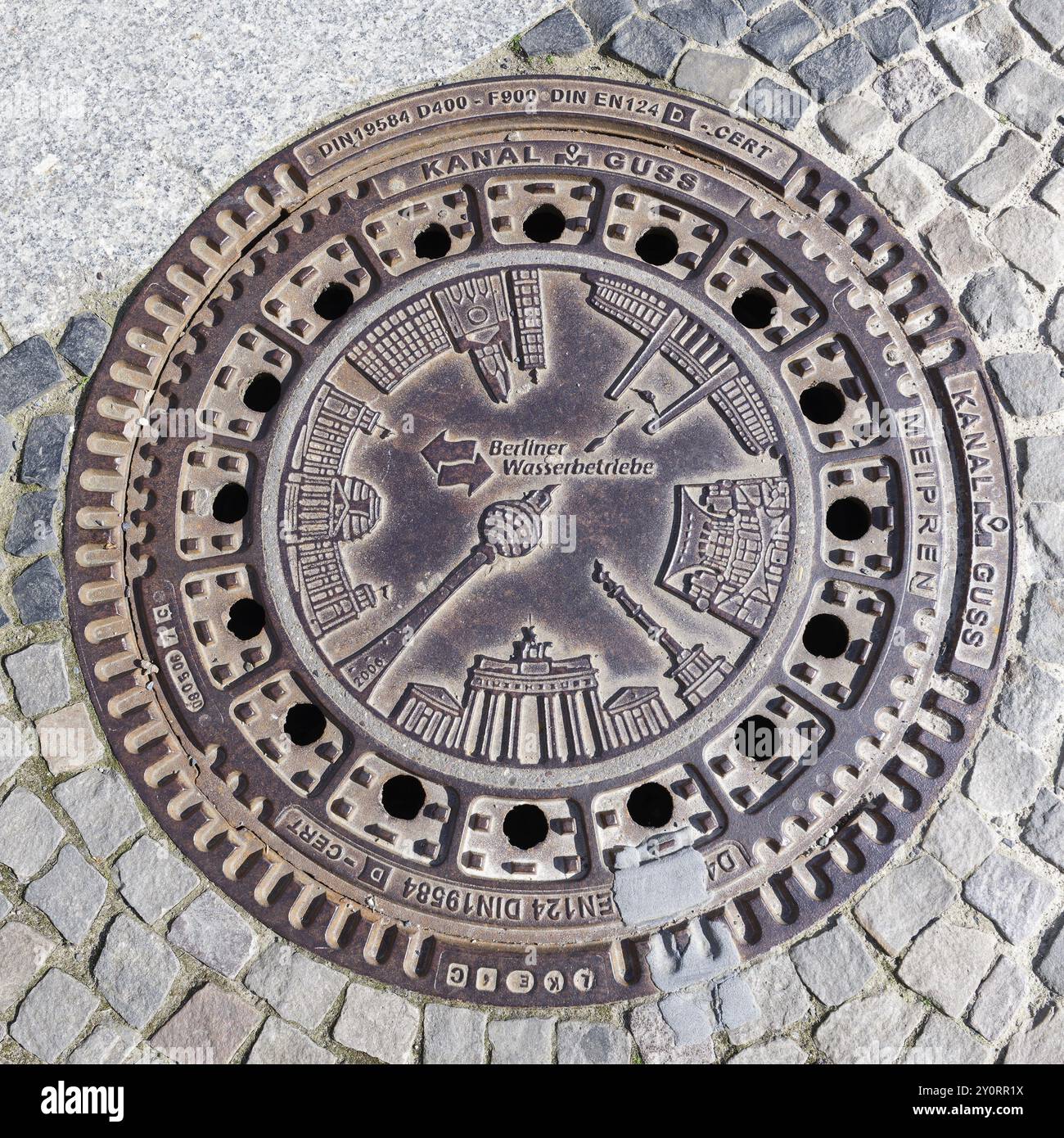 Water service manhole cover, Berlin, Germany, Europe Stock Photo - Alamy
