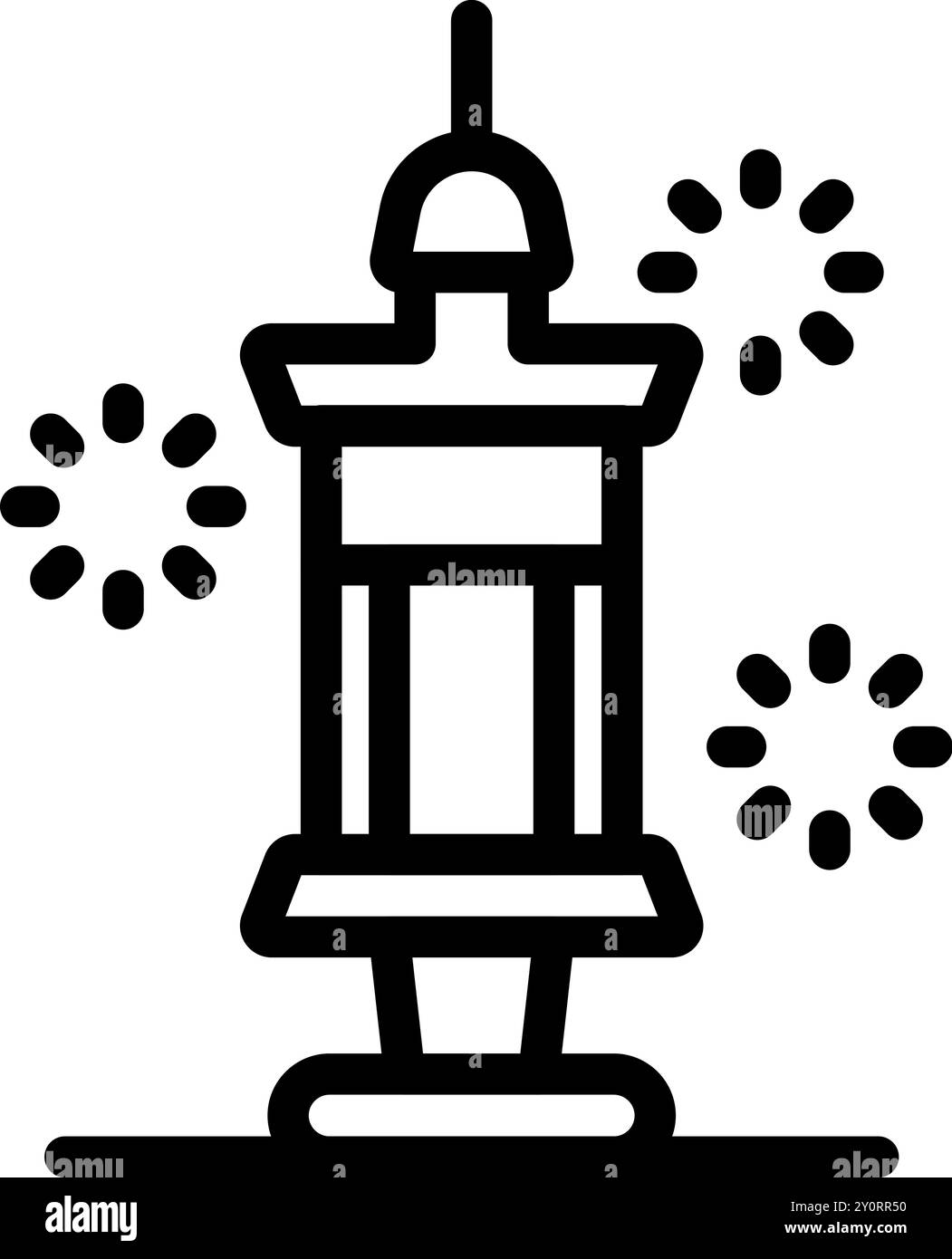 Line art icon of taipei 101 tower with exploding fireworks Stock Vector ...