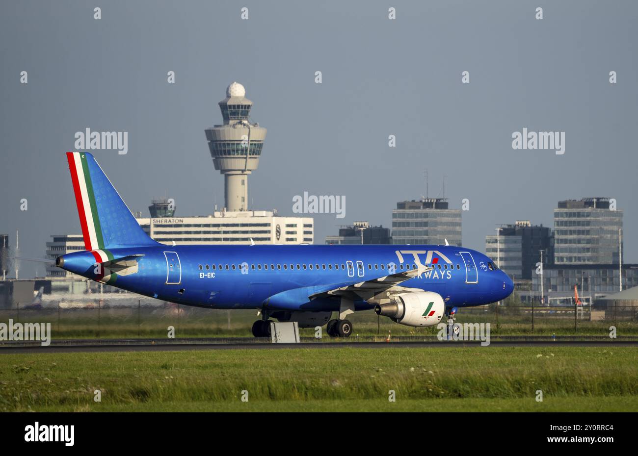 ITA aircraft after landing at Amsterdam Schiphol Airport, Polderbaan ...