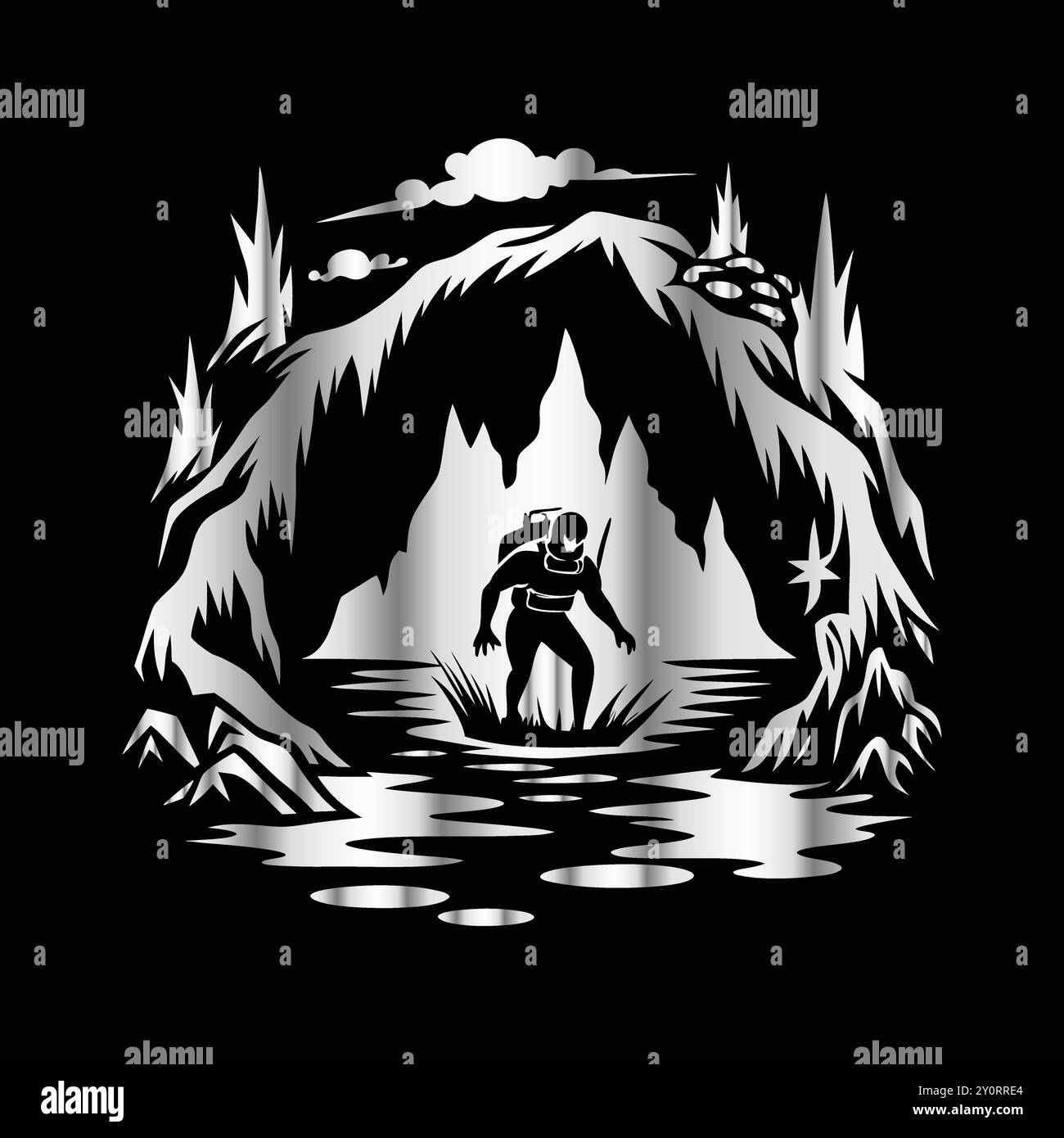 Logo for scuba diving on an isolated background. Vector logo or icon ...