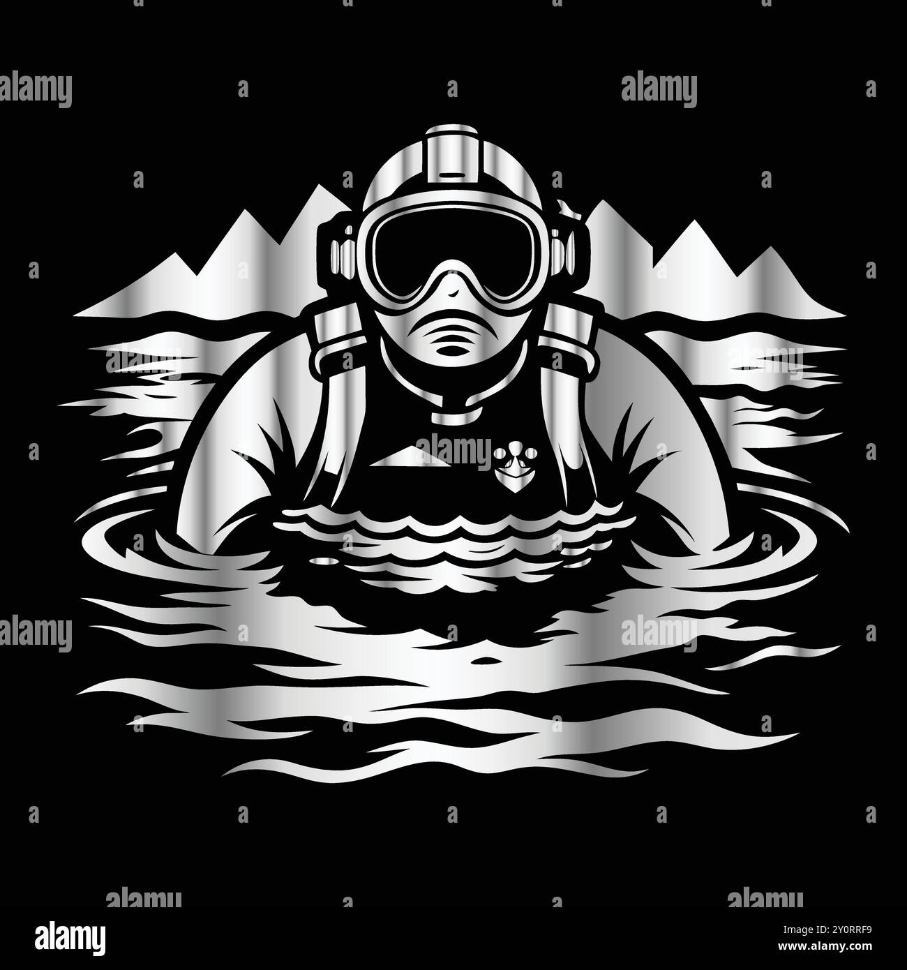 Logo for scuba diving on an isolated background. Vector logo or icon ...