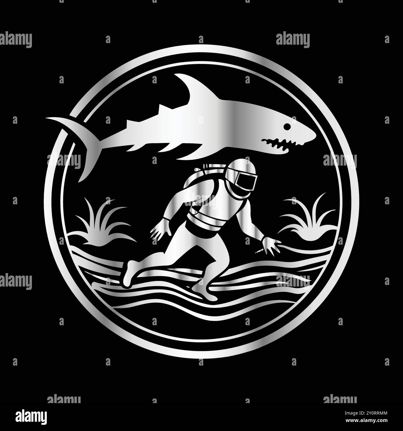 Logo for scuba diving on an isolated background. Vector logo or icon ...