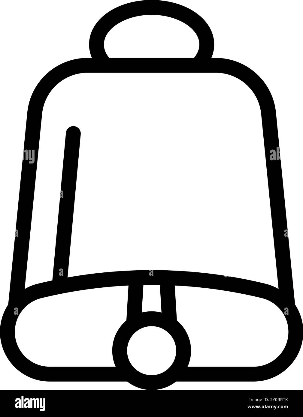 Simple notification bell icon is depicted with a bold outline, suitable ...