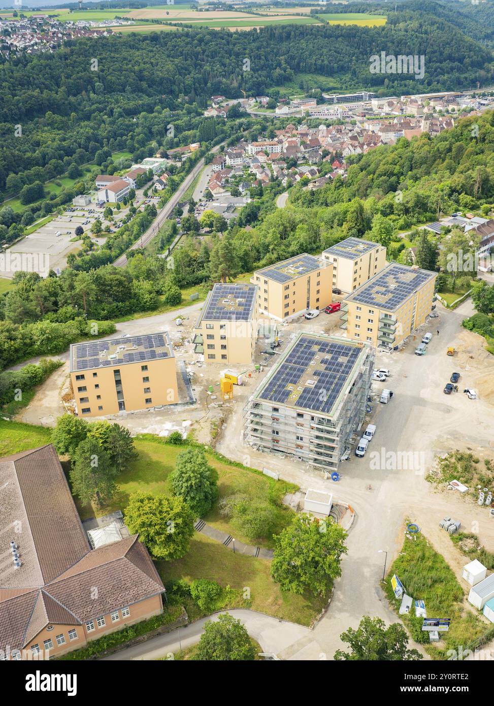 Construction residential buildings in green hi-res stock photography ...