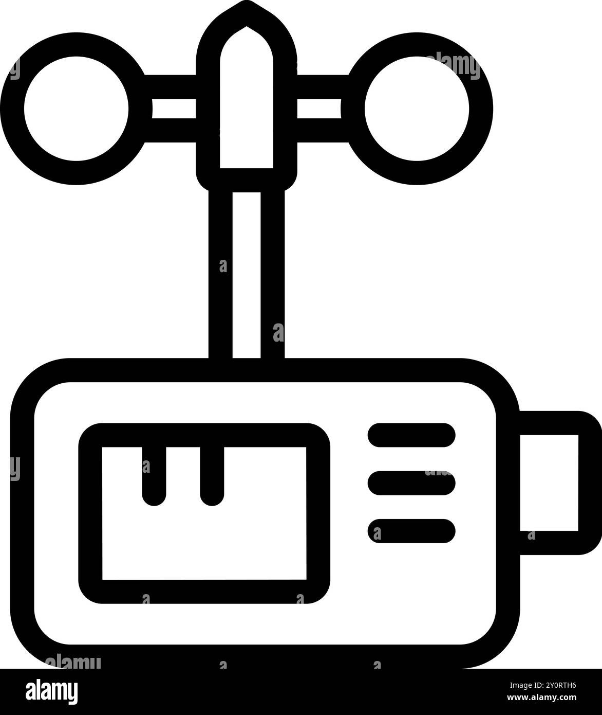 Simple line icon of an anemometer, an instrument for measuring wind ...