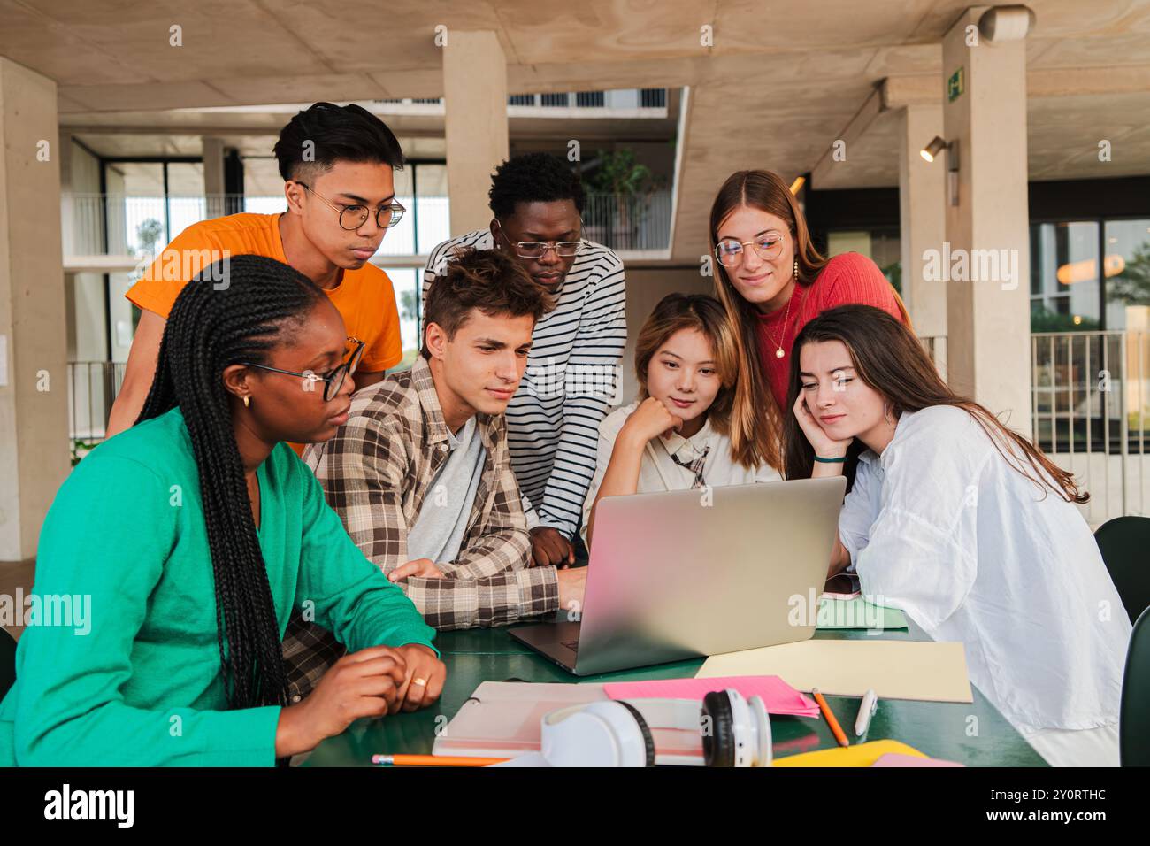 Collaborating group classmates studying hi-res stock photography and ...