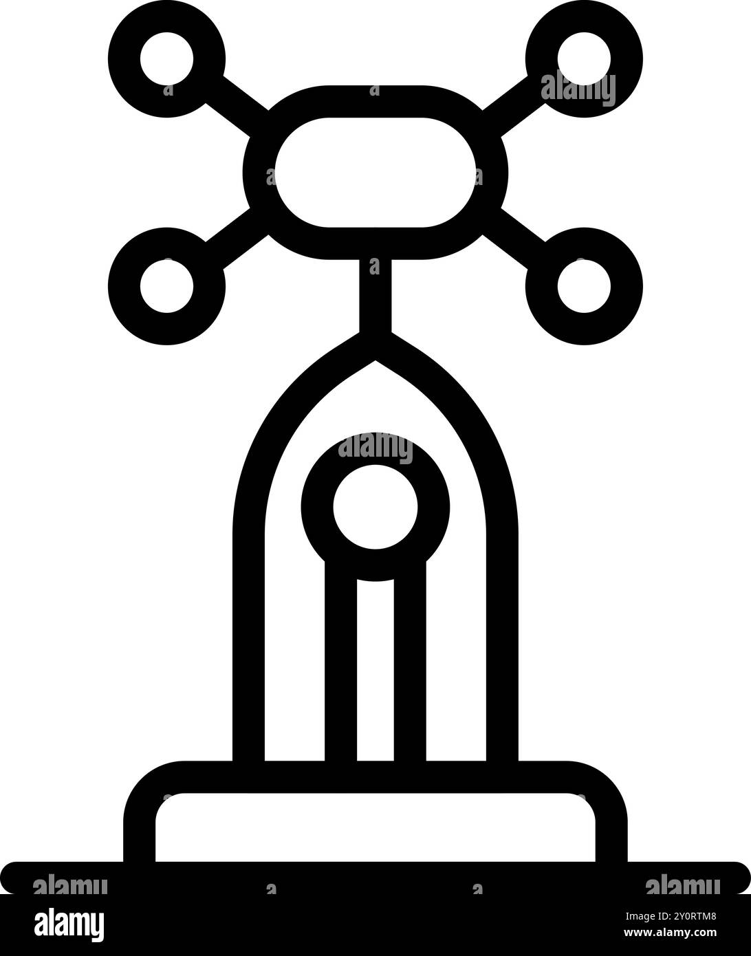 Simple icon representing chemical bonds forming a molecule structure by ...