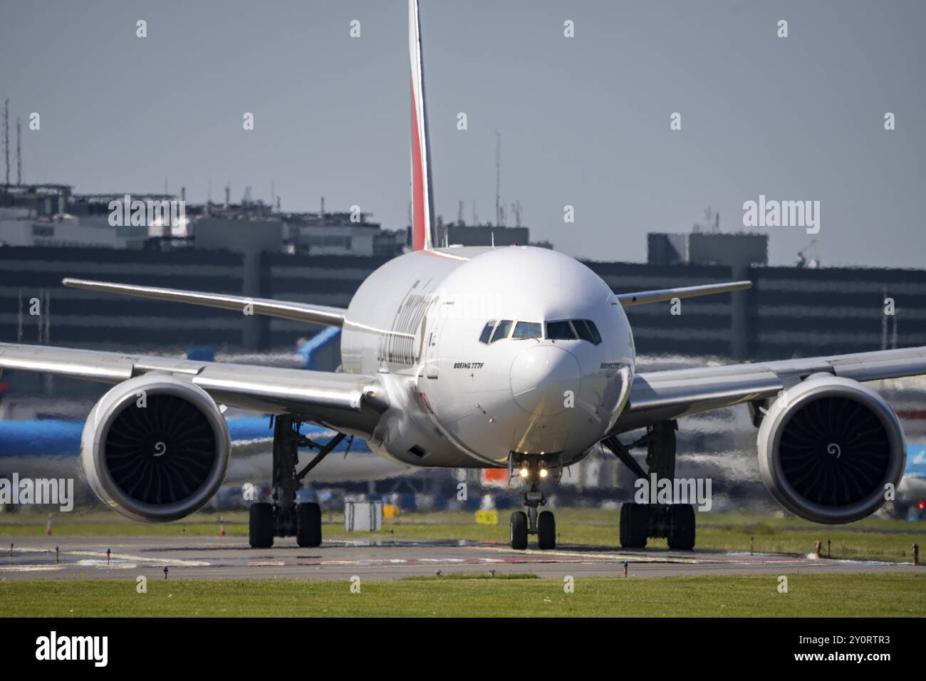 Emirates Skycargo Boeing 777, aircraft at Amsterdam Schiphol Airport ...