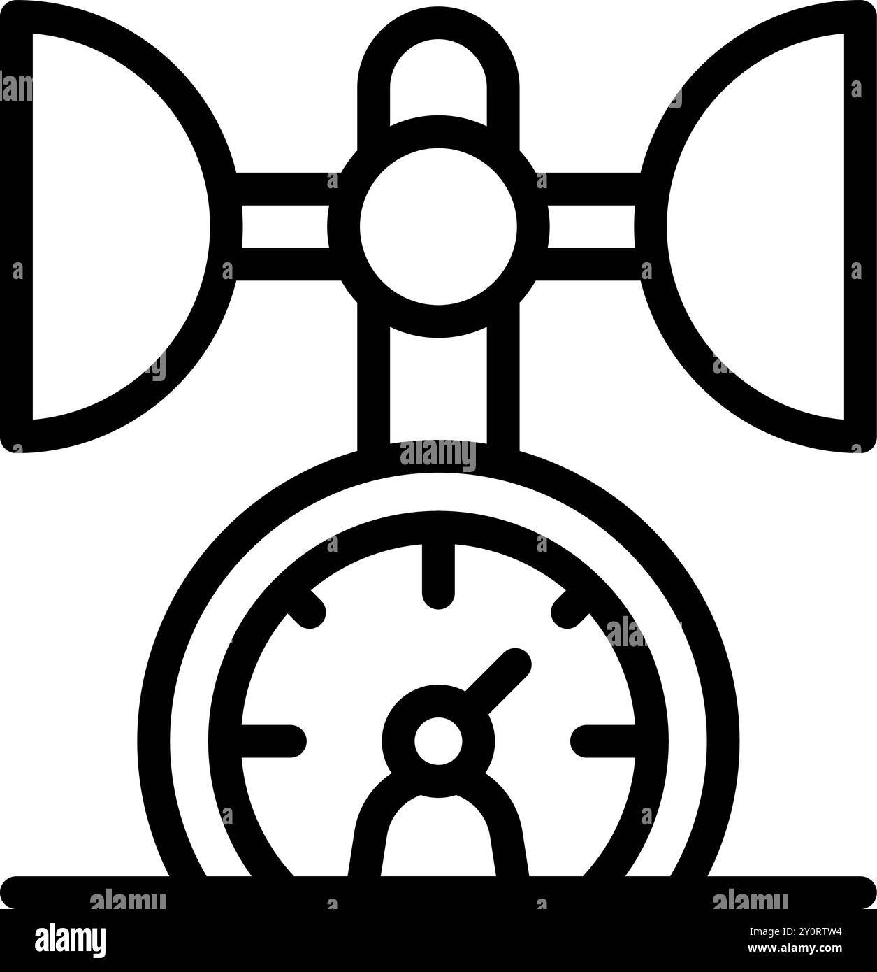 Simple line drawing of a physics experiment measuring force using a ...