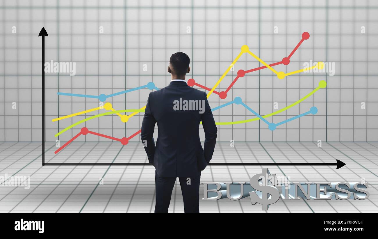 Symbolic image, stock market prices, falling prices, rising prices ...