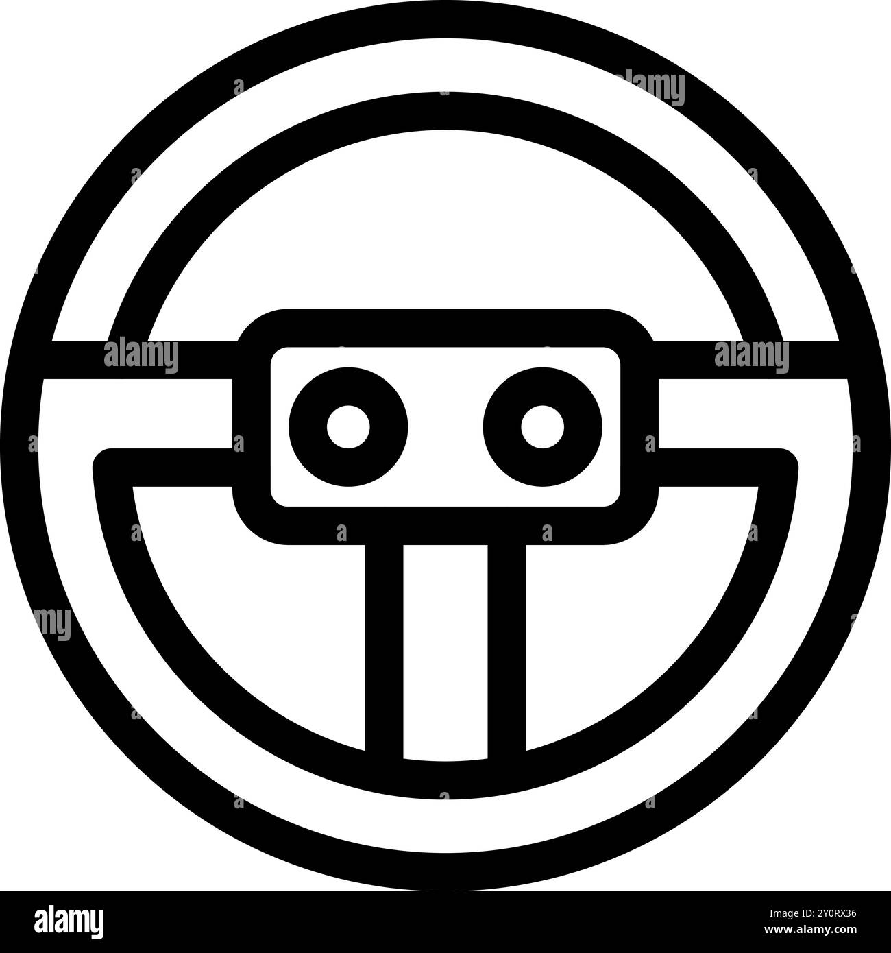 Simple minimalist vector showing a steering wheel, controlling a car's ...