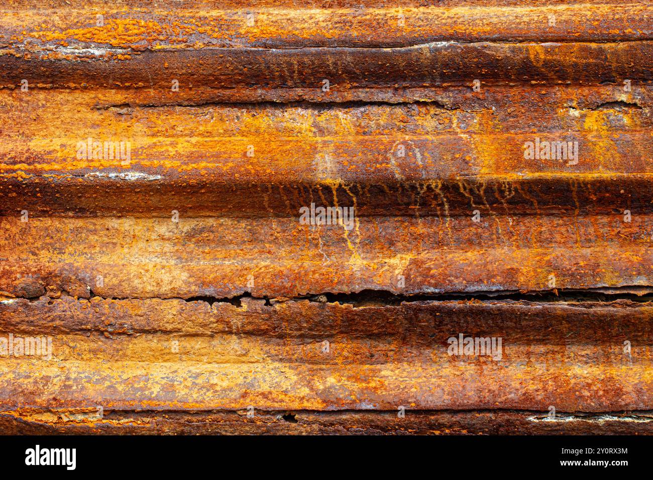 Rusting ribbed feature on the hull of a Sidewinder Boom Boat in ...