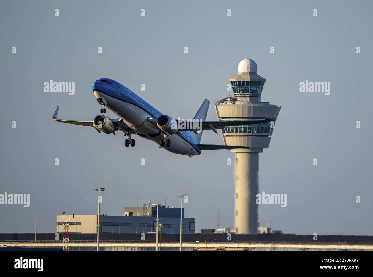 KLM aircraft taking off from Amsterdam Schiphol Airport, Kaagbaan, 06/ ...