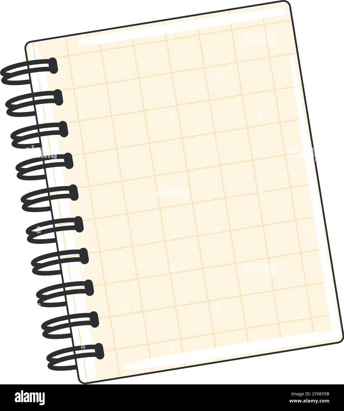 Grid spiral notebook with blank pages in cartoon style Vector Stock ...