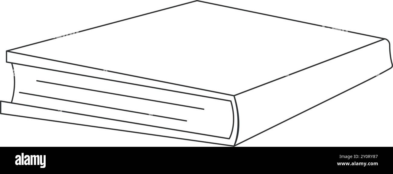Outlined book closed with white pages drawing Vector Stock Vector Image ...
