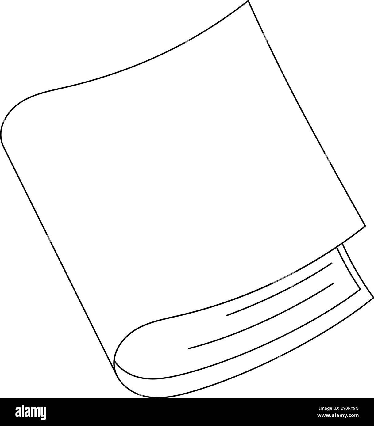 Outlined open book bending with white pages Vector Stock Vector Image ...