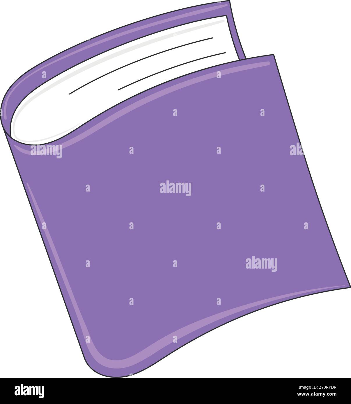 Purple closed book with white pages cartoon Vector Stock Vector Image ...