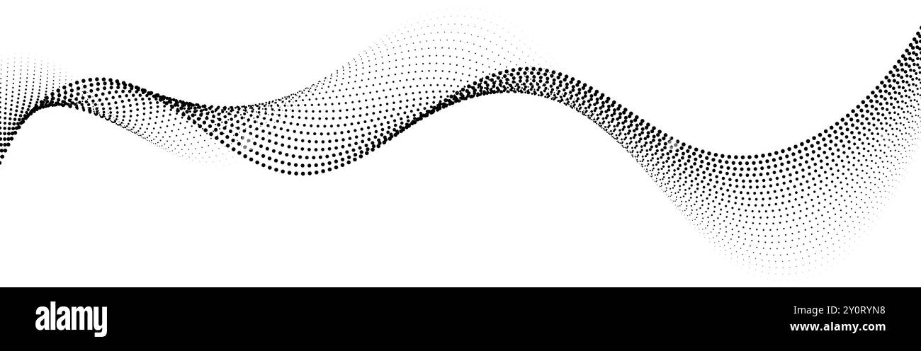 Dotted wavy line background. Black halftone undulate pattern. Abstract ...
