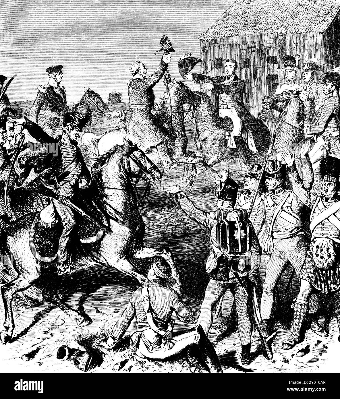 The battle of waterloo uniforms Black and White Stock Photos & Images ...