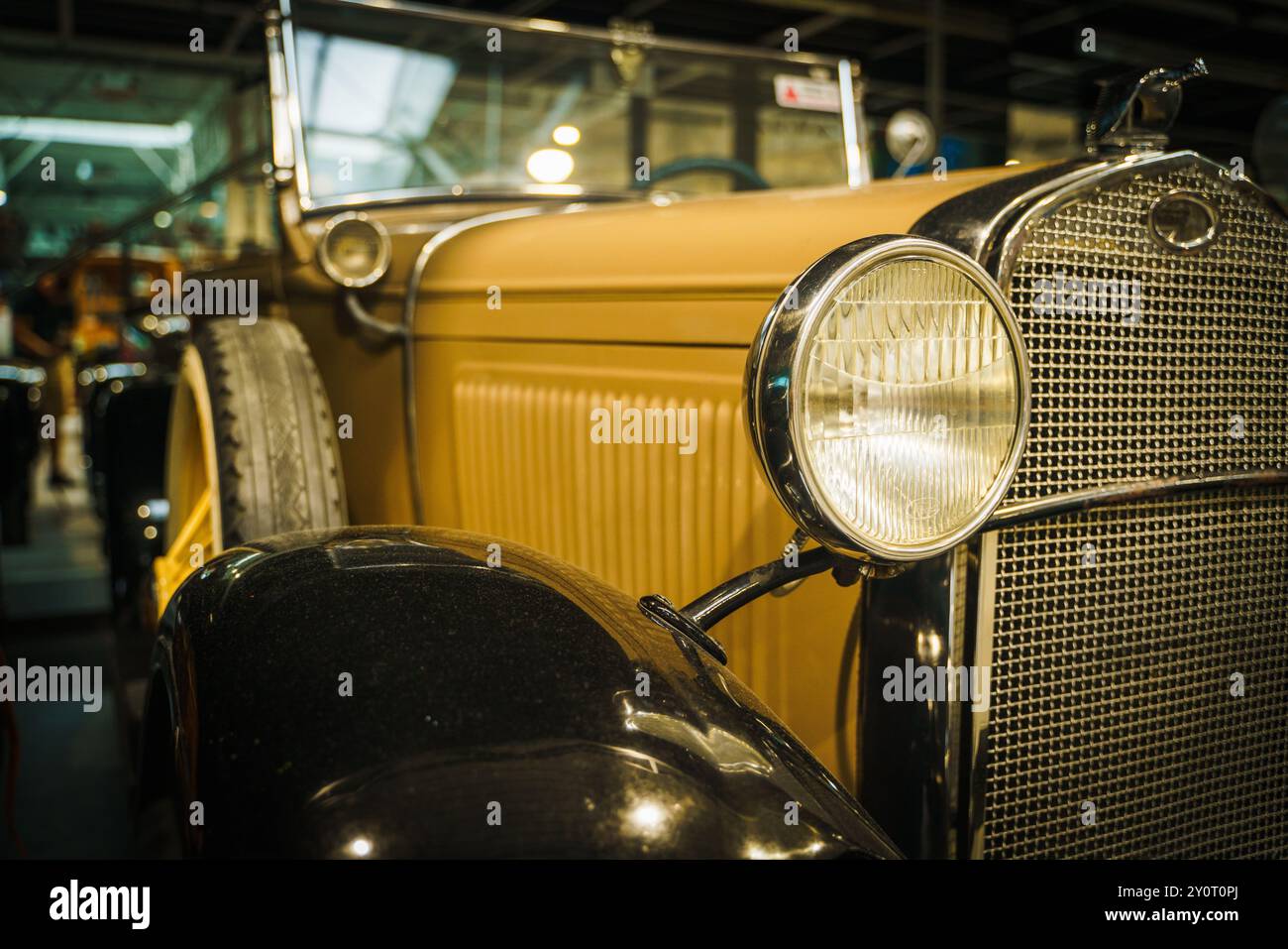 Front View of a Classic Vintage Car with Round Headlights Stock Photo ...