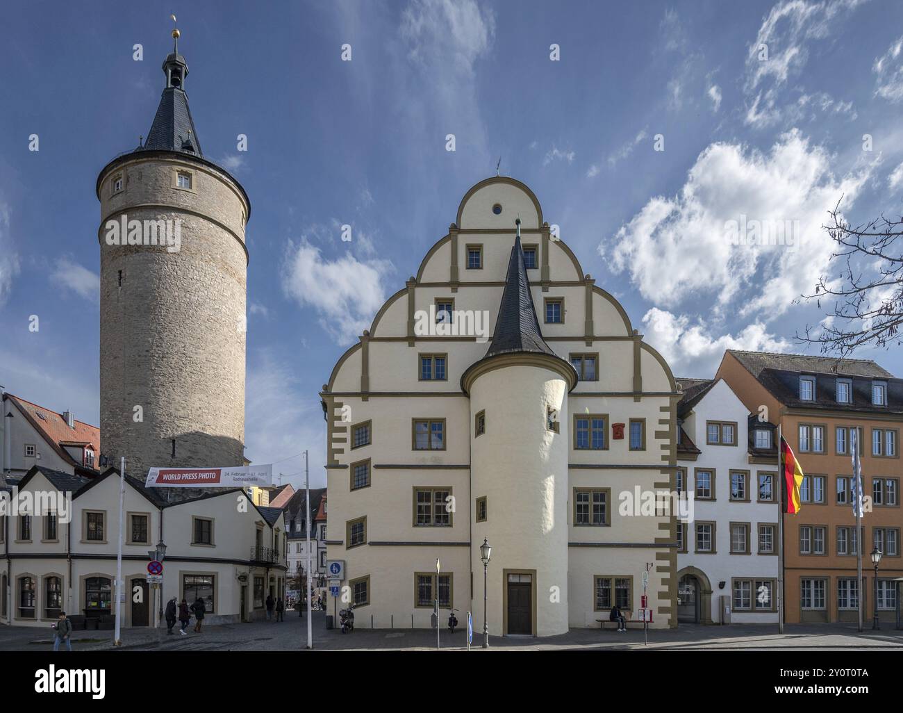 Old Town Hall and the Falter Tower, late medieval tower of the town ...