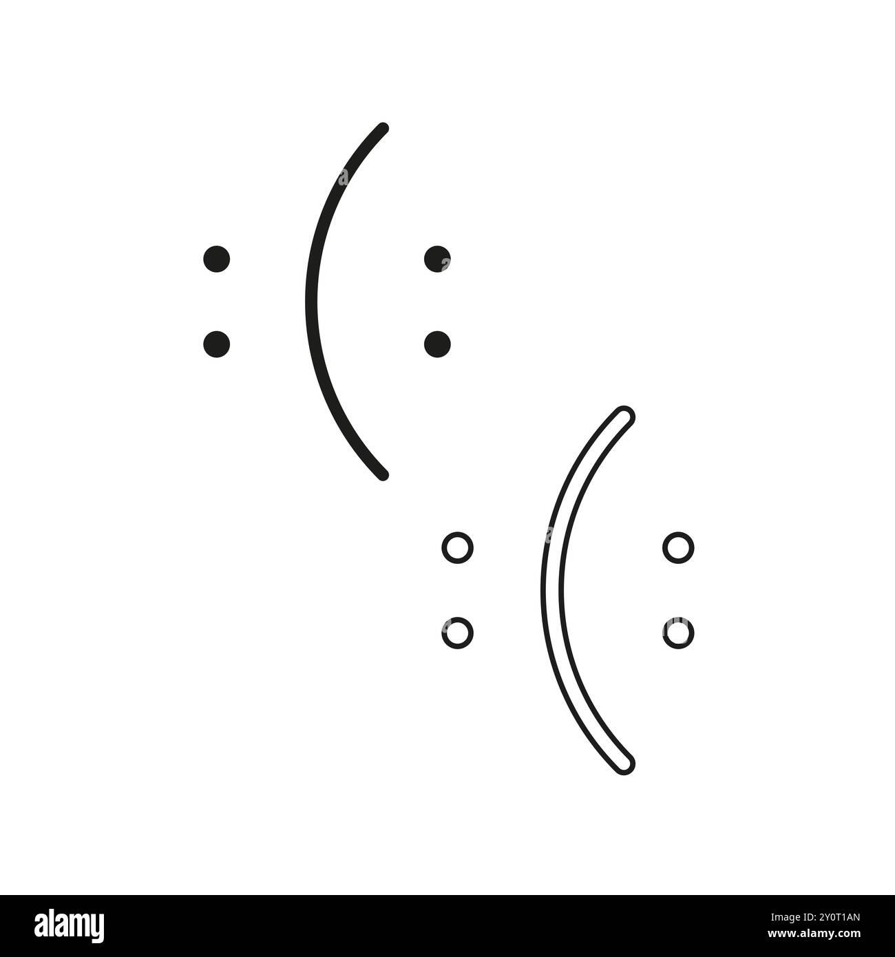 Abstract face icon. Minimalist facial expression. Modern art symbol ...