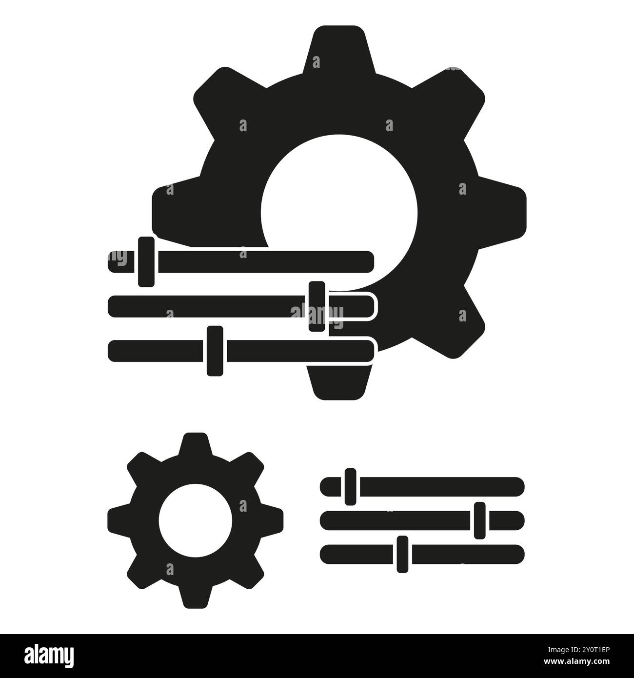 Gears settings setup Cut Out Stock Images & Pictures - Alamy