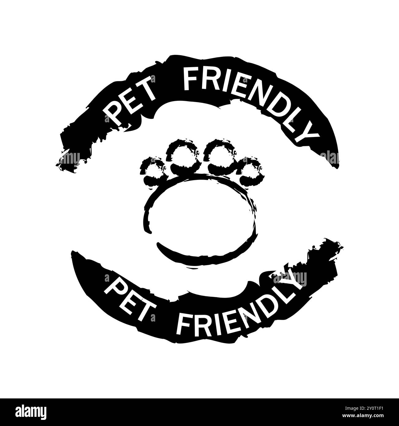 Grunge paw print vector Cut Out Stock Images & Pictures - Alamy