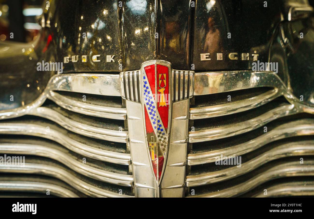 Buick Eight Grille with Vintage Emblem. High quality photo Stock Photo ...