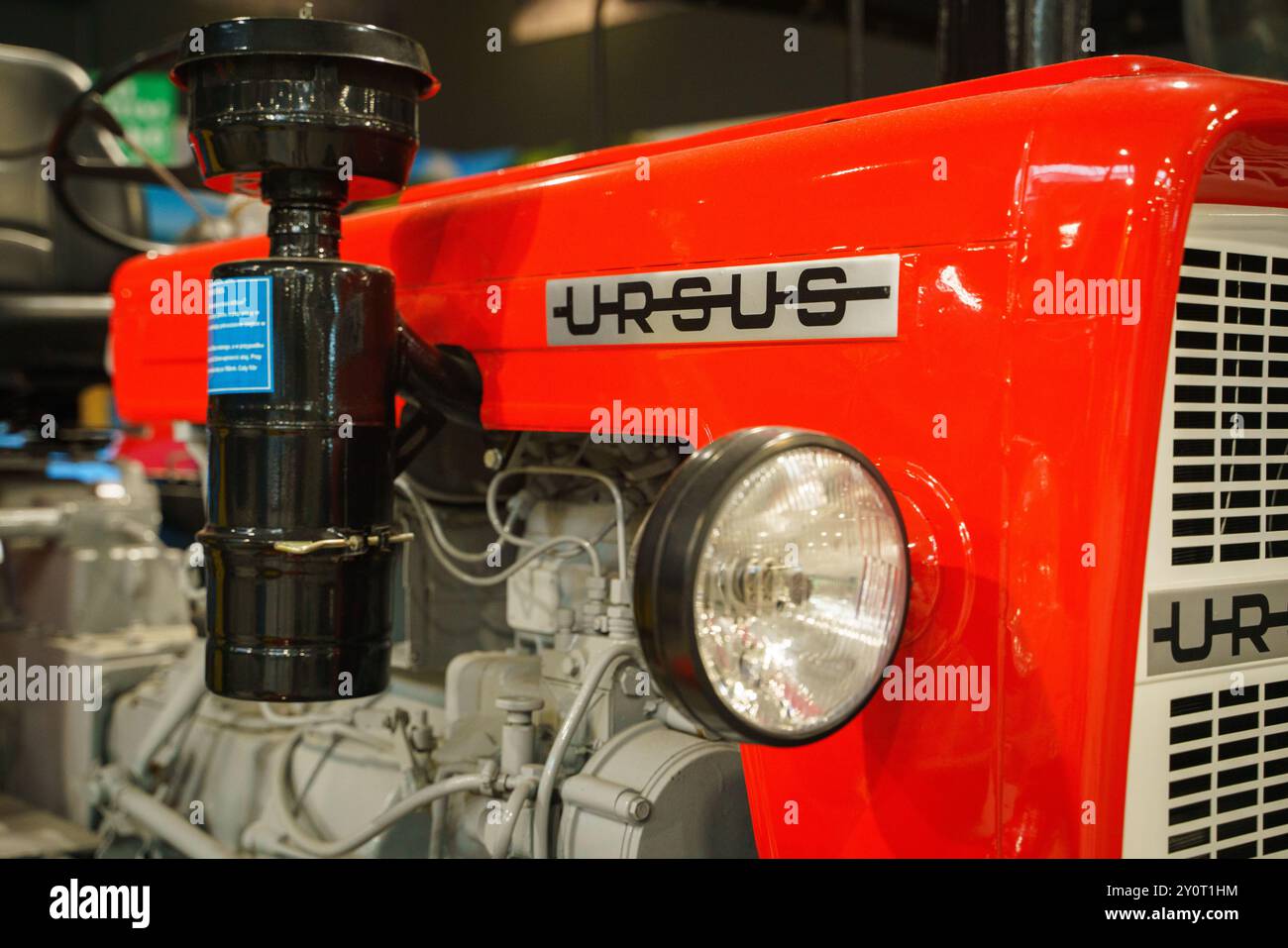 Ursus Tractor with Side View of Engine and Headlight Stock Photo - Alamy