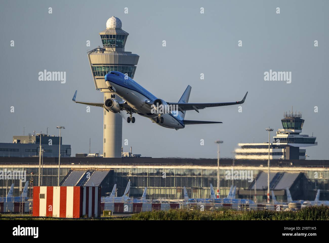 KLM aircraft taking off from Amsterdam Schiphol Airport, Kaagbaan, 06/ ...