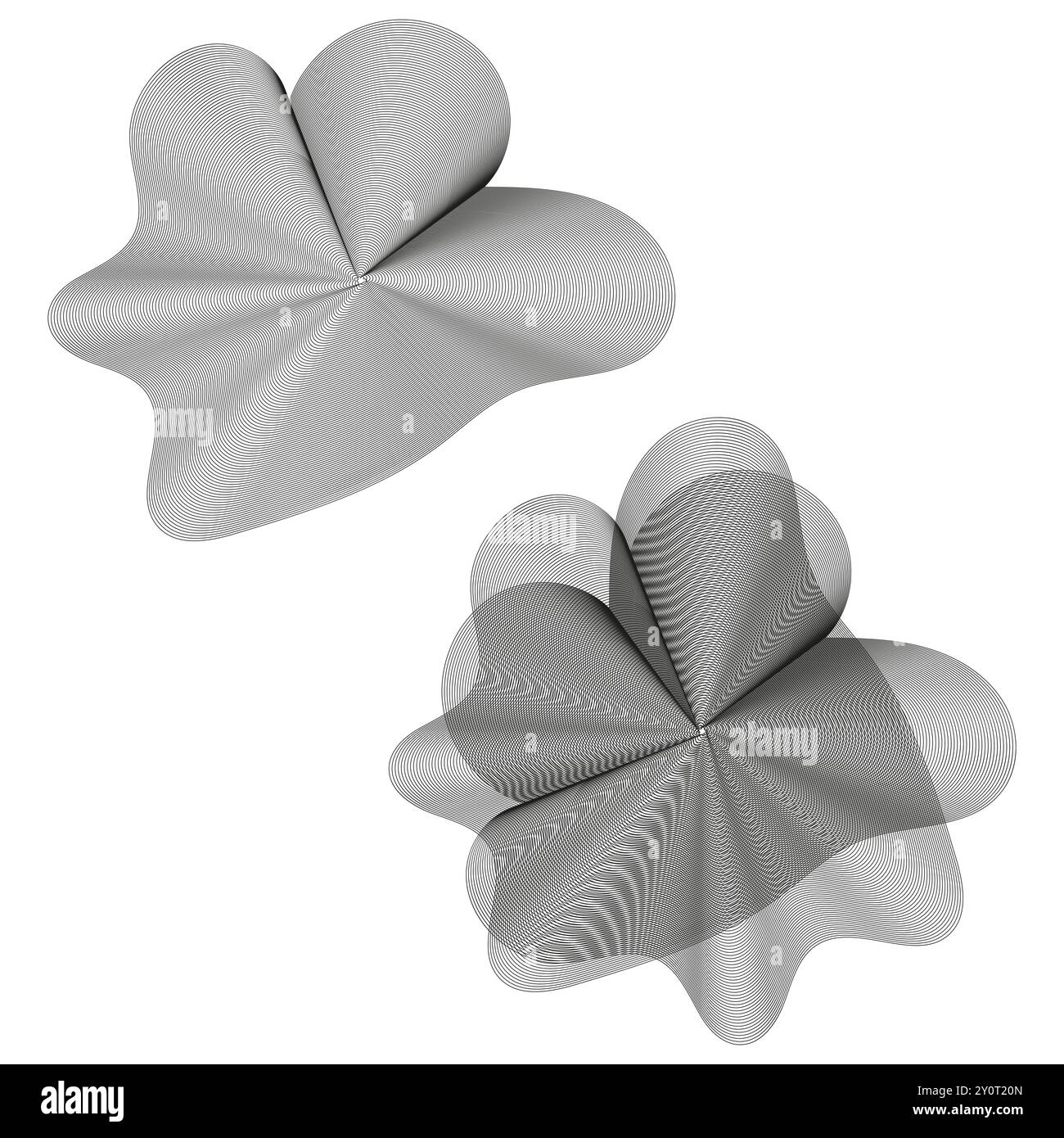 Abstract geometric shapes. Fine line patterns. 3D optical illusion ...