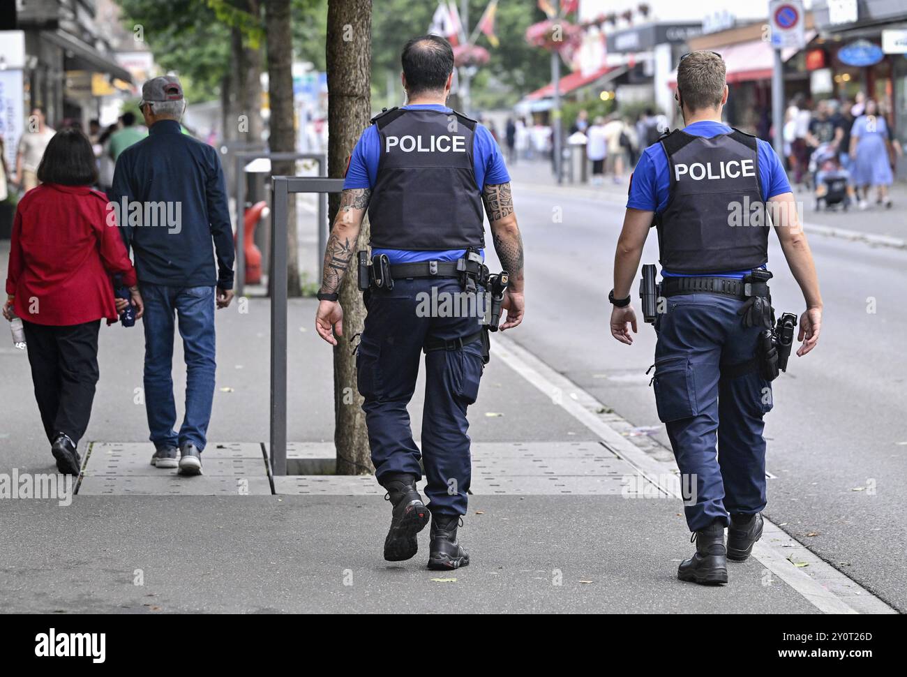 Police back label Police Stock Photo - Alamy