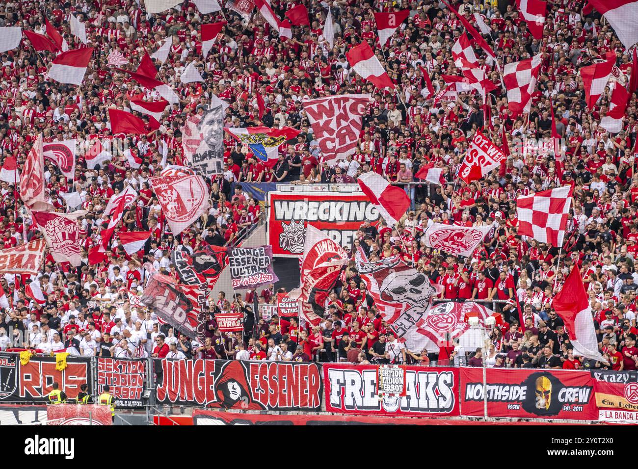 The football stadium of Rot-Weiss Essen, 3rd league, stadium at the ...