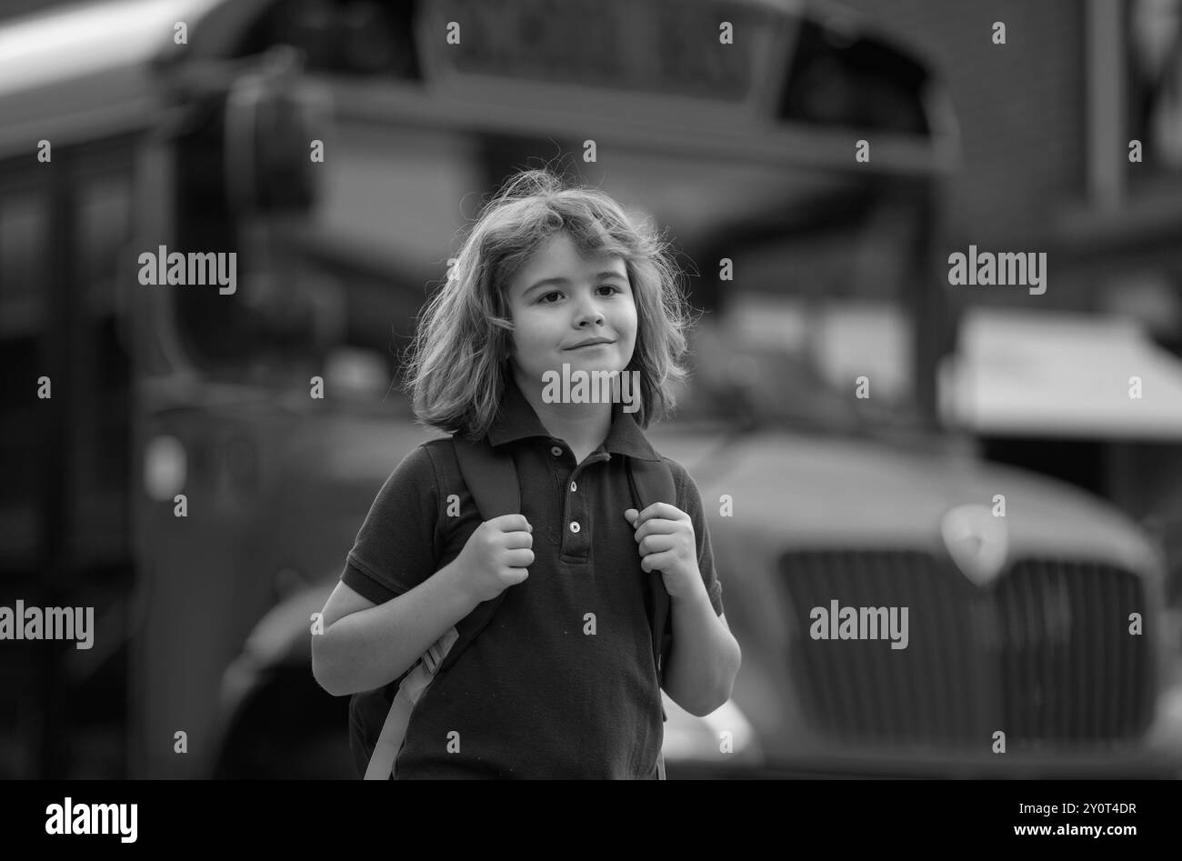 Student ready to study. Educational concept. Child getting on the ...