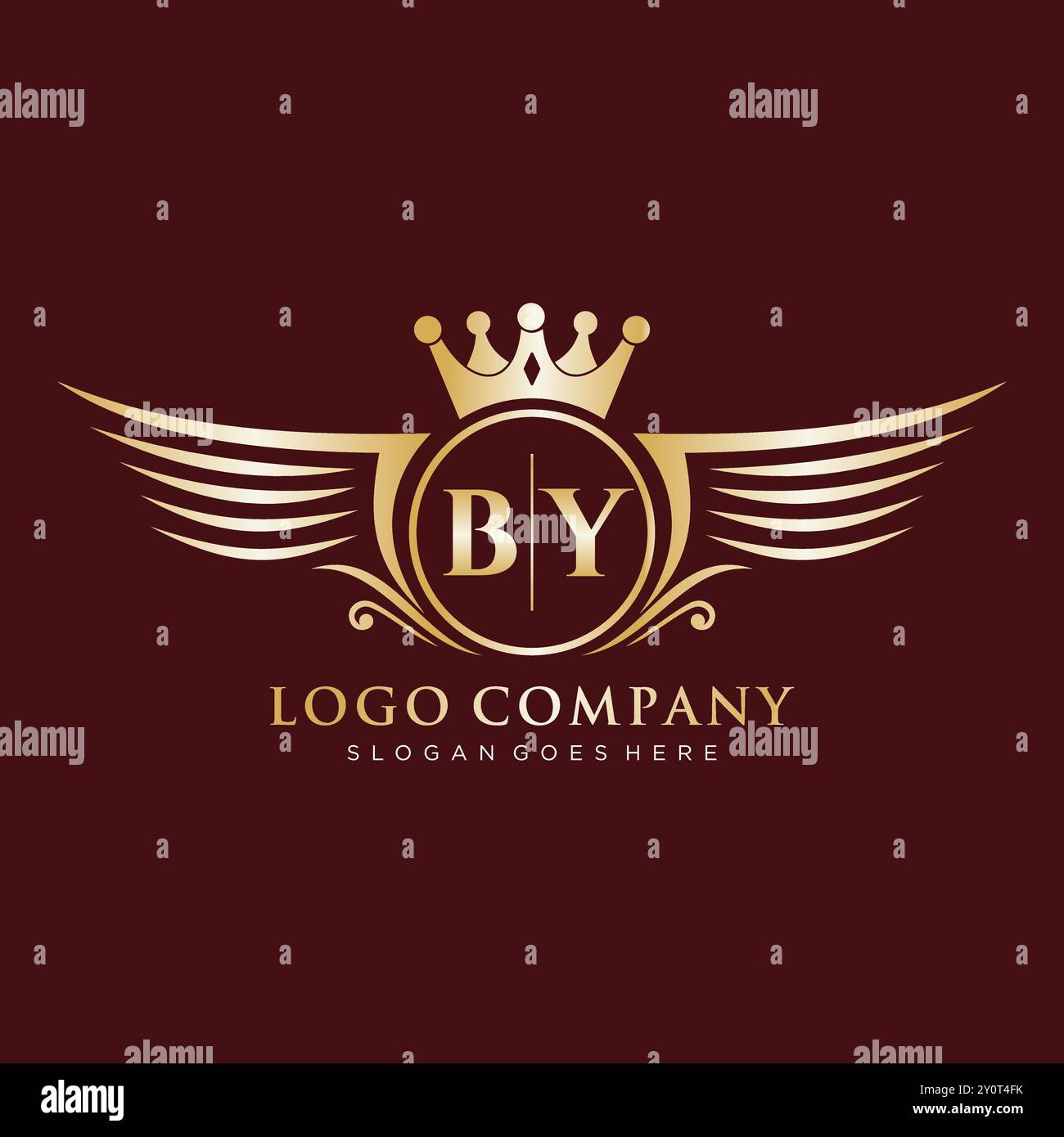 Luxury royal wing letter hi-res stock photography and images - Alamy