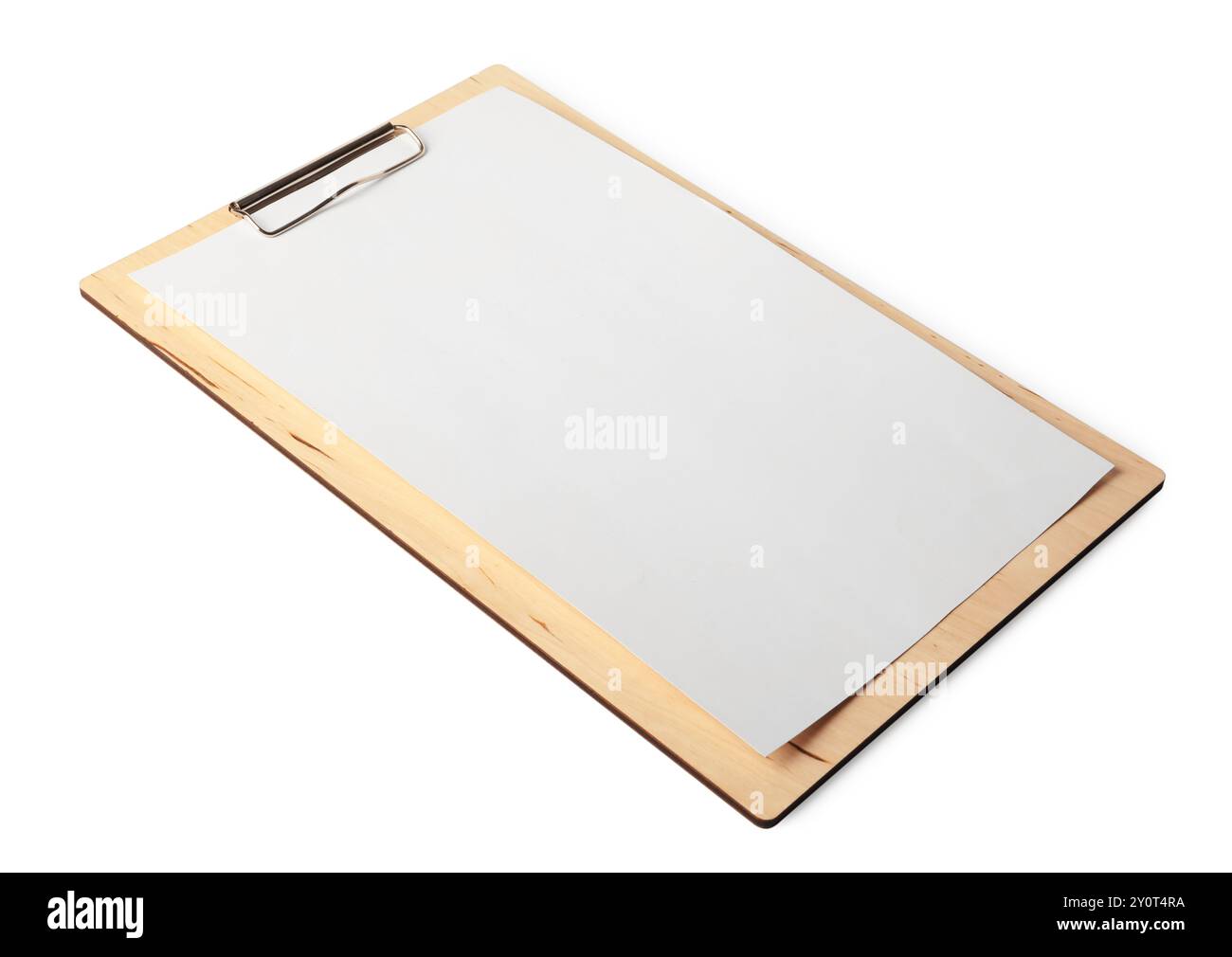 Clipboard with empty paper isolated on white. Mockup for design Stock ...