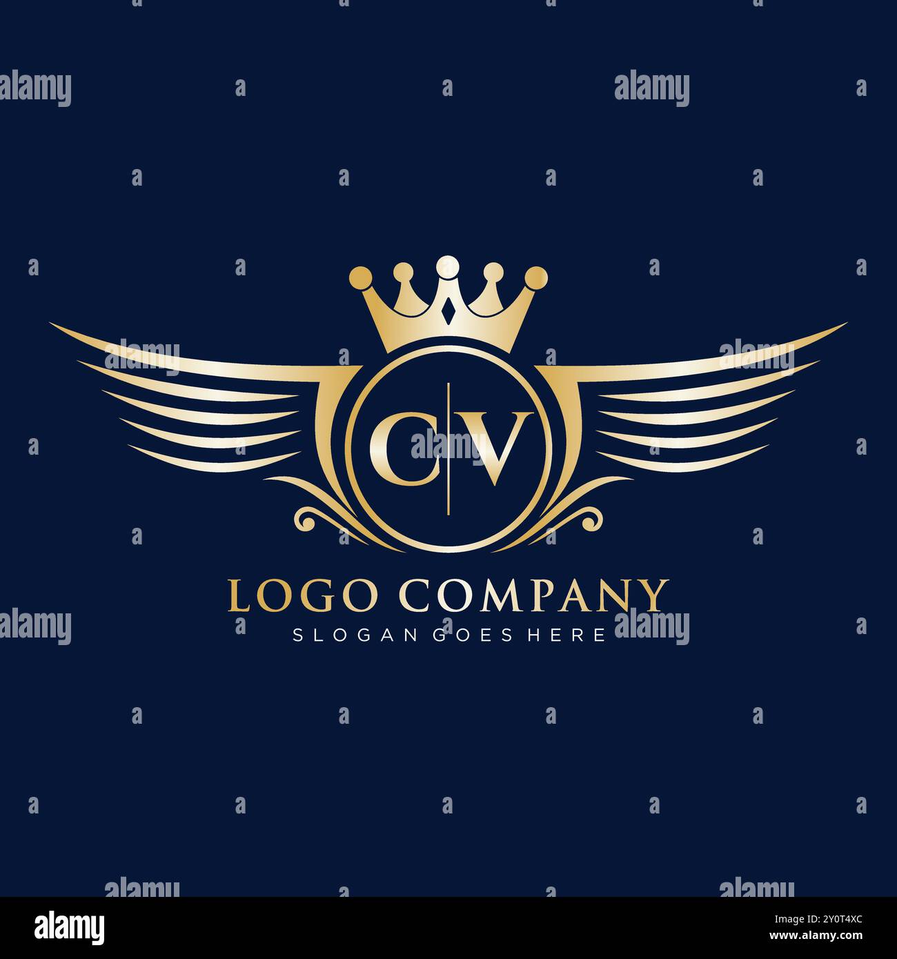 CV Letter Initial with Royal Wing Logo Stock Vector Image & Art - Alamy