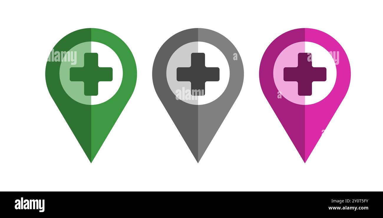 Hospital Map Pin Icon isolated background Stock Vector Image & Art - Alamy