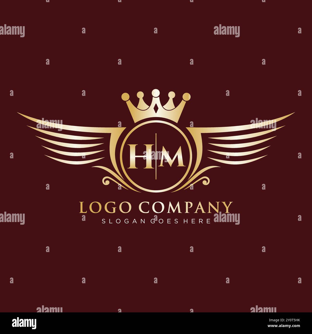 HM Letter Initial with Royal Wing Logo Stock Vector Image & Art - Alamy