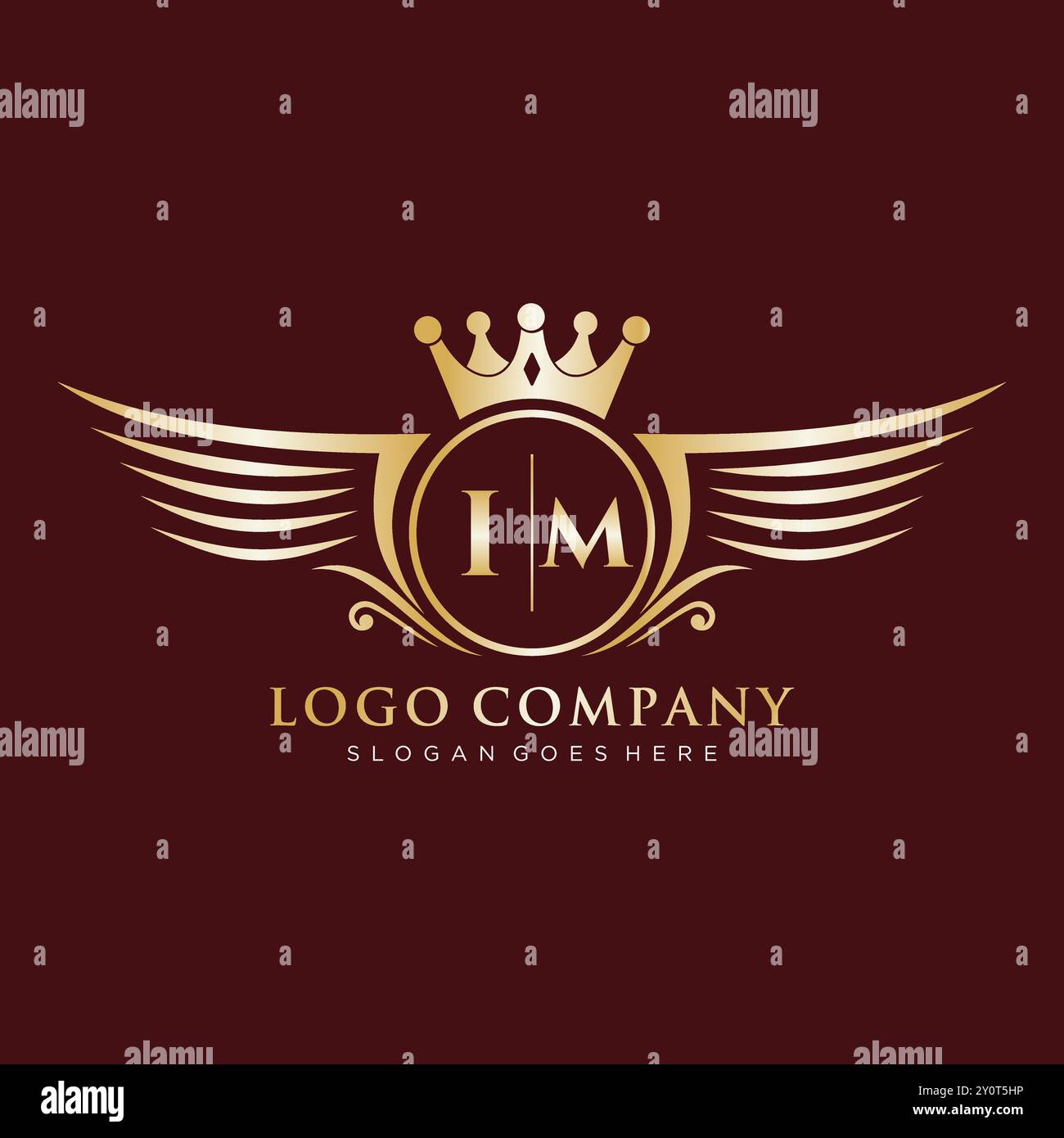 IM Letter Initial with Royal Wing Logo Stock Vector Image & Art - Alamy