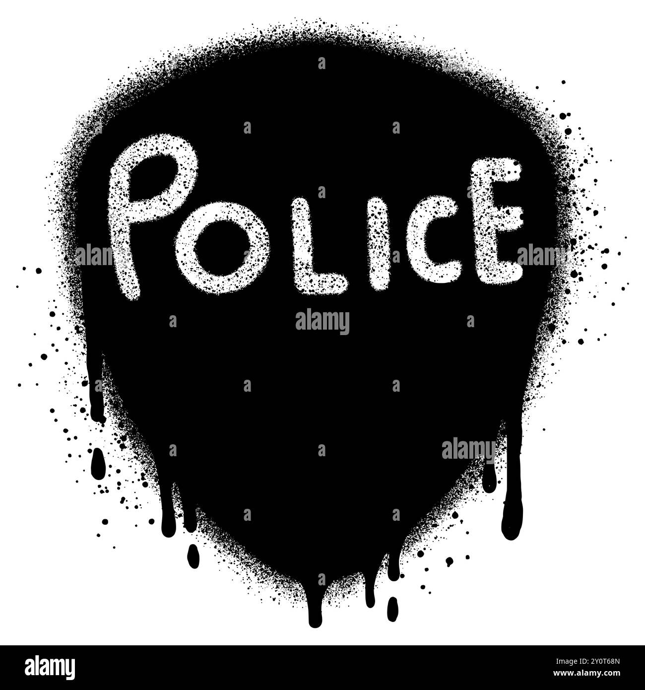 Police badge icon Spray painted in graffiti style isolated on white ...