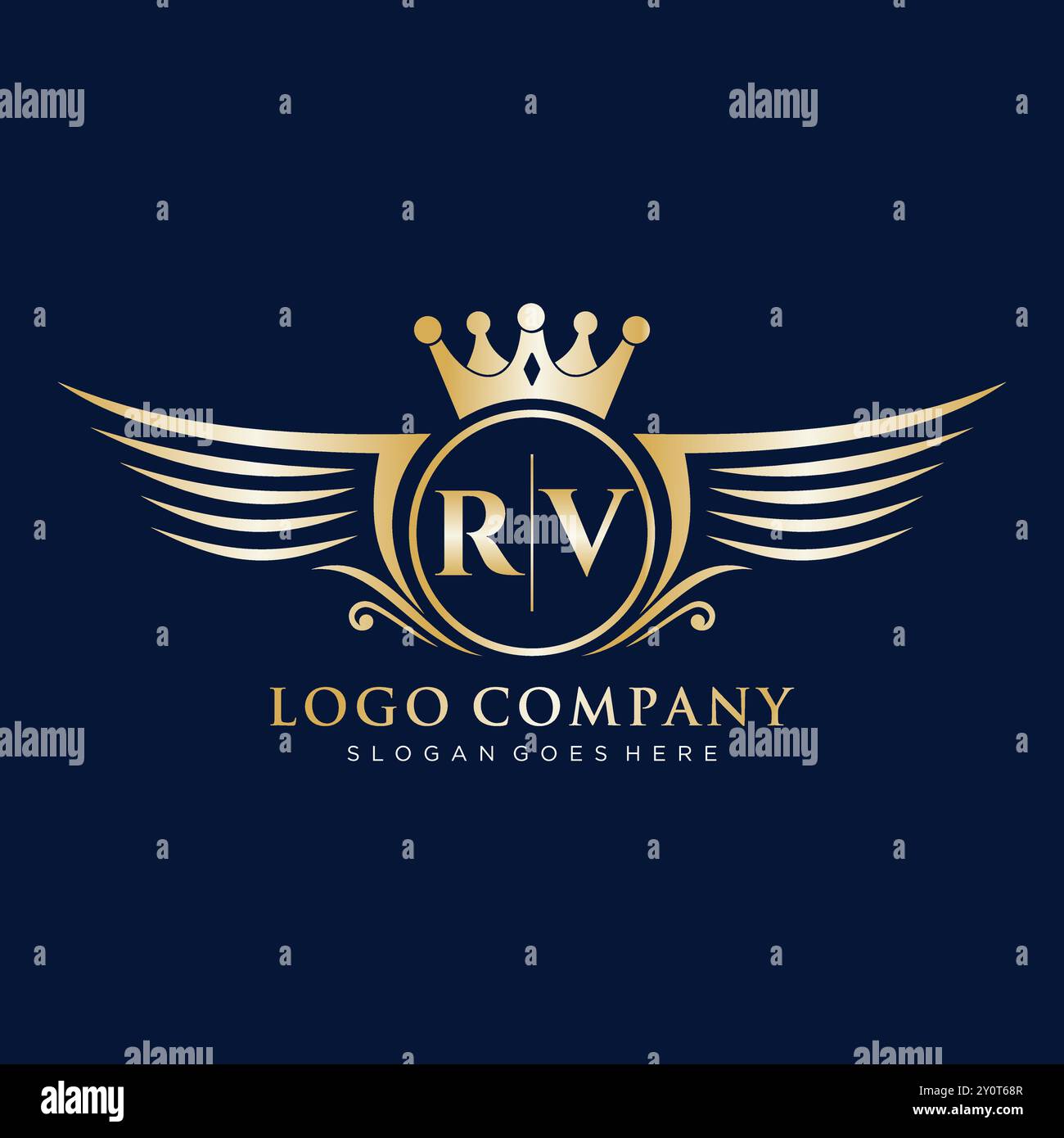 Initial rv logo hi-res stock photography and images - Alamy