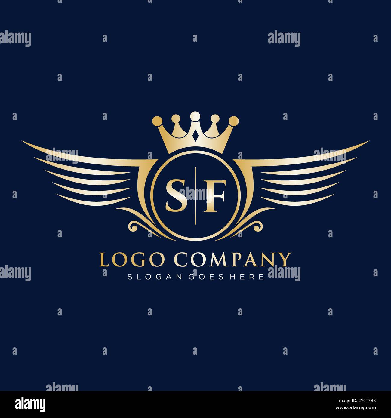 SF Letter Initial with Royal Wing Logo Stock Vector Image & Art - Alamy