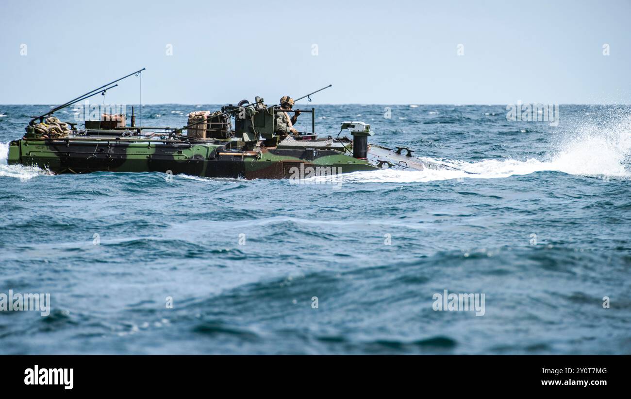 A U.S. Marine Corps Amphibious Combat Vehicle attached to Alpha Company ...