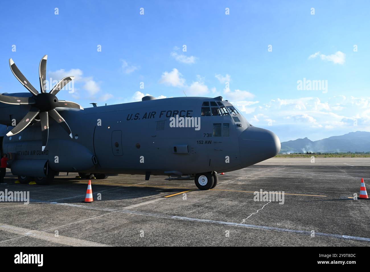 A U.S. Air Force C-130H Hercules assigned to the 152nd Airlift Squadron ...