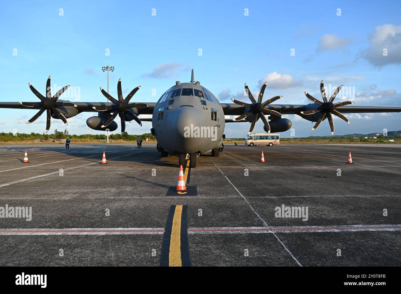 A U.S. Air Force C-130H Hercules assigned to the 192nd Airlift Squadron ...