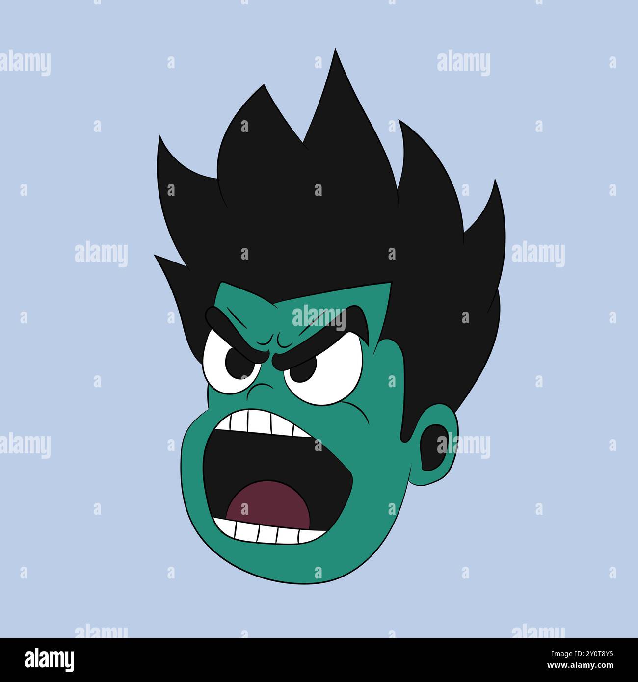 angry face emotion face character illustration cartoon Stock Vector ...