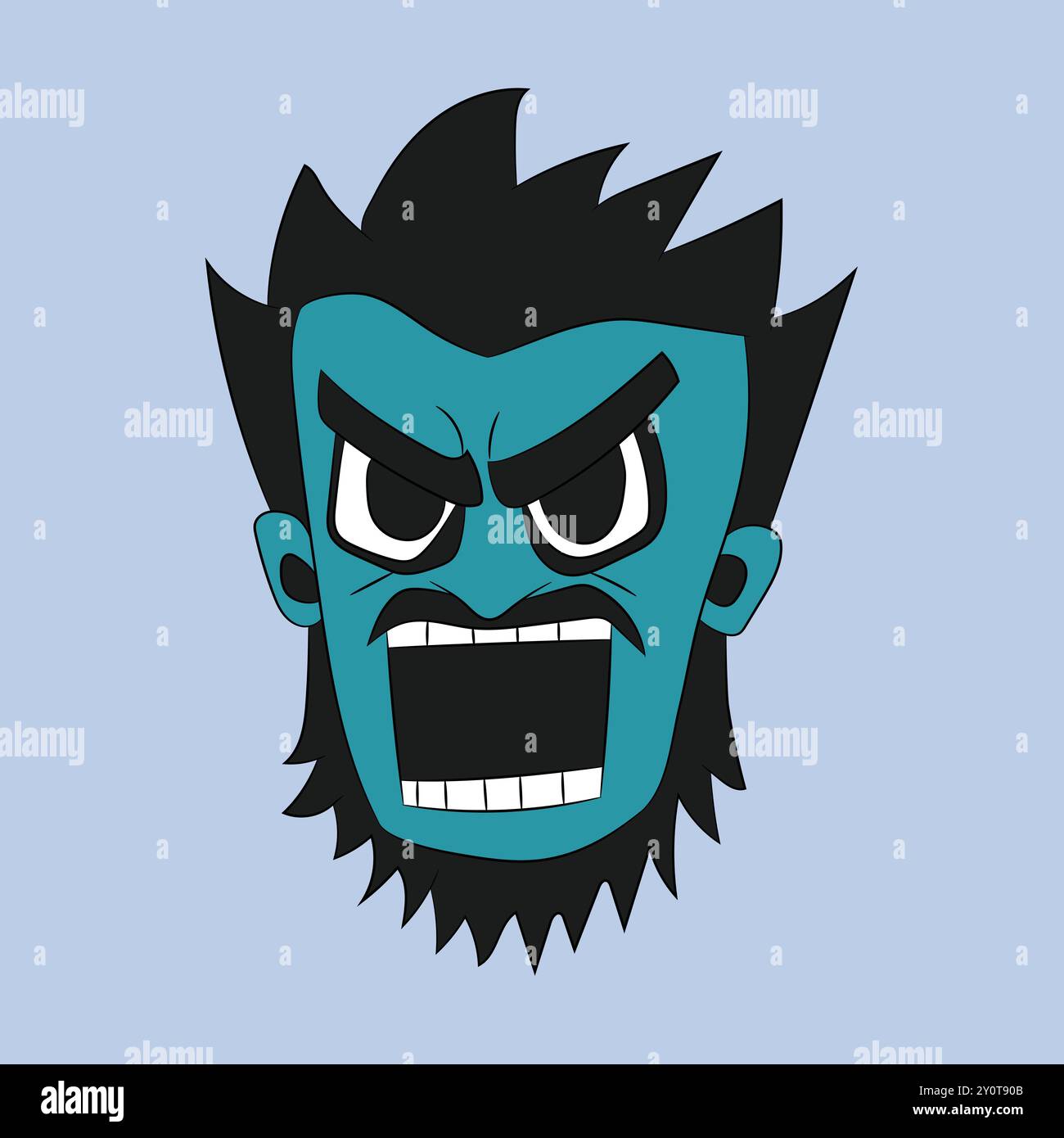 angry face emotion face character illustration cartoon Stock Vector ...