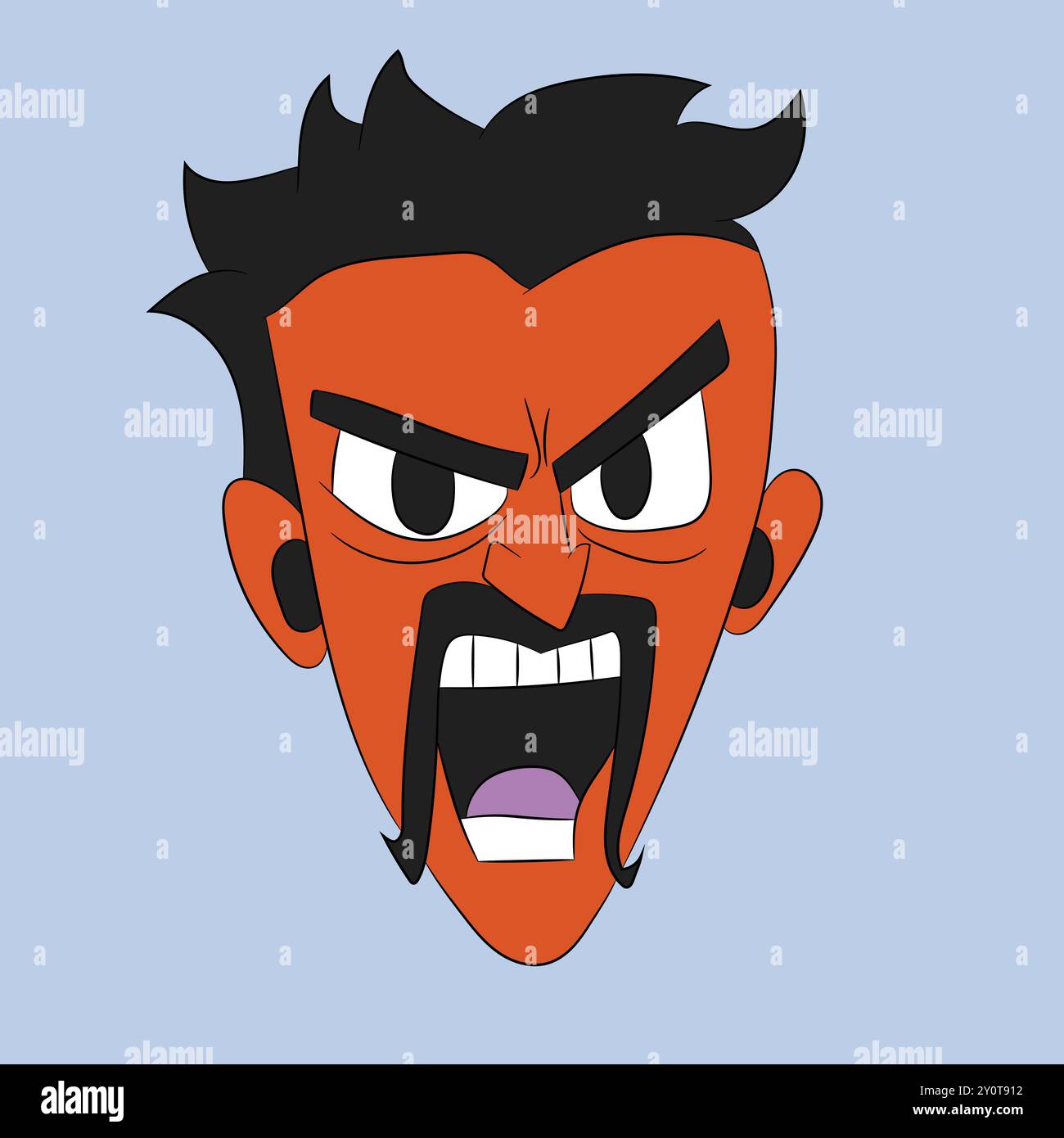 angry face emotion face character illustration cartoon Stock Vector ...